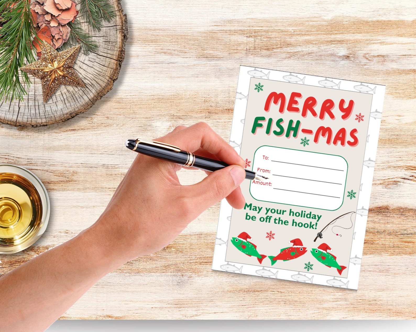 Merry Fish-mas Printable Gift Card Holder and DIY Envelope | Printable ...