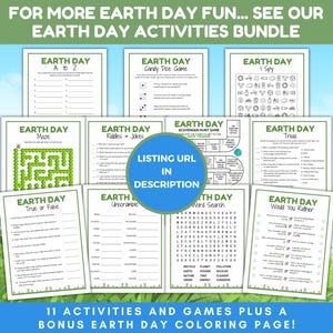 Earth Day Scavenger Hunt for Kids, Printable Earth Day Scavenger Hunt ...