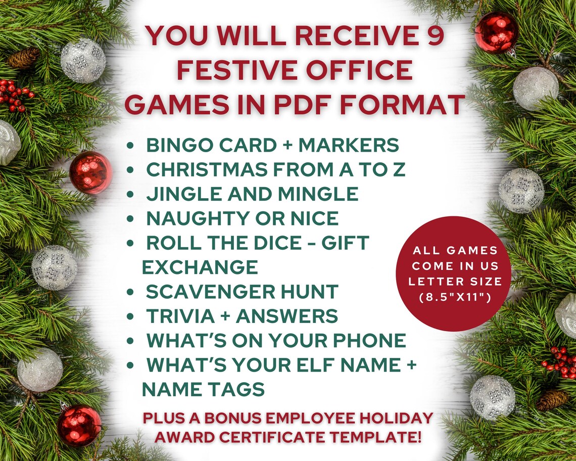 Printable Office Christmas Game Bundle | Christmas Employee Games ...