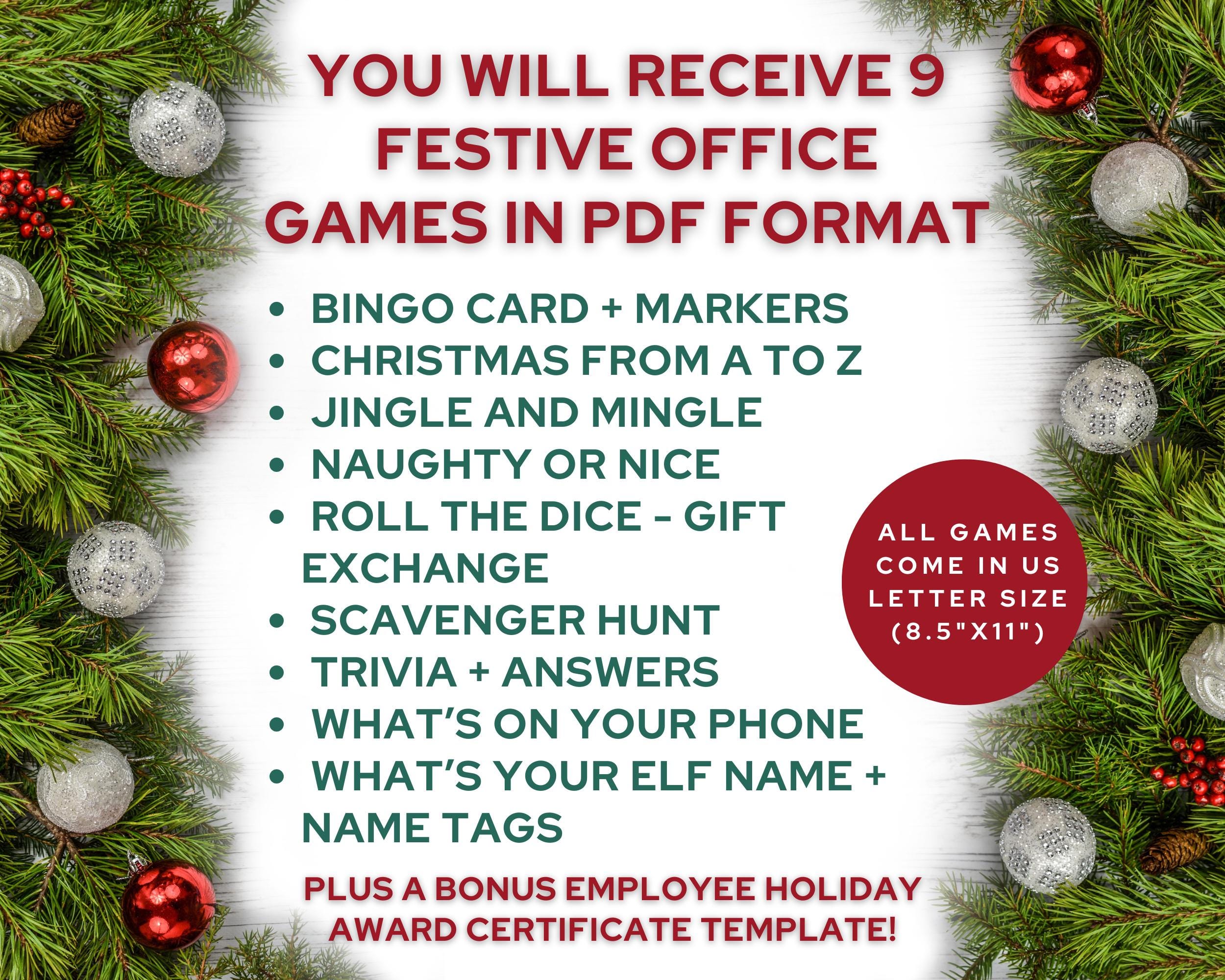 Printable Office Christmas Game Bundle | Christmas Employee Games ...