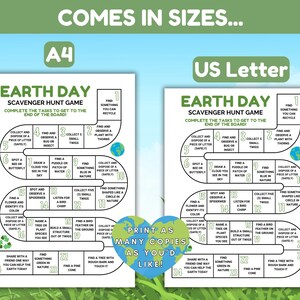 Earth Day Scavenger Hunt for Kids, Printable Earth Day Scavenger Hunt ...