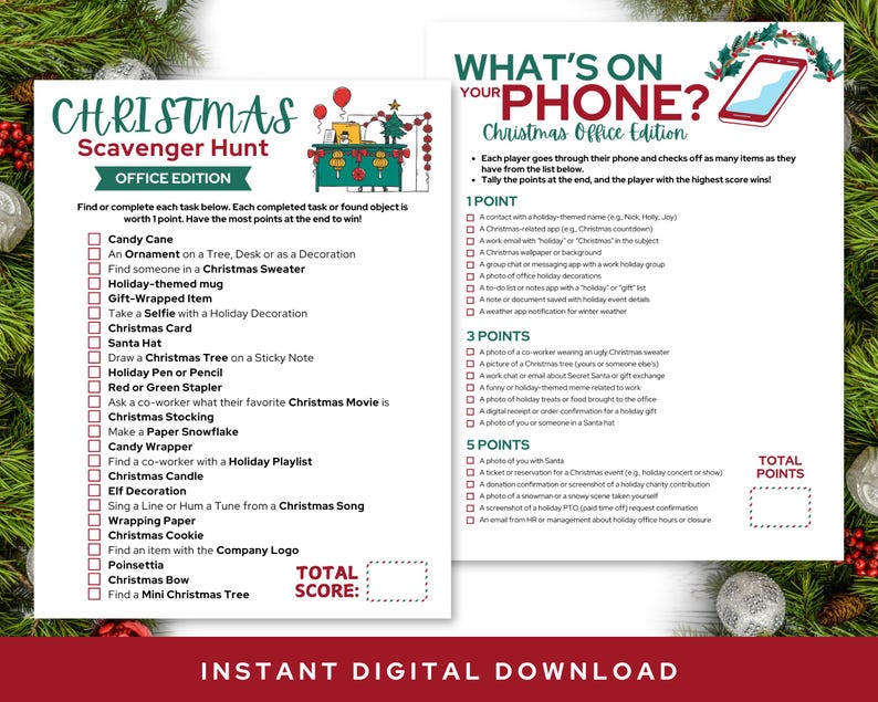 Printable Office Christmas Game Bundle | Christmas Employee Games ...