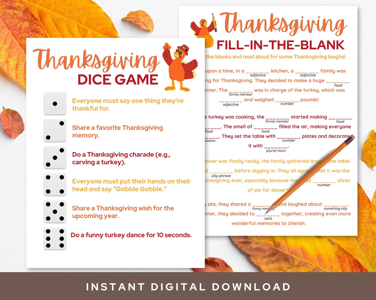 Thanksgiving Printable Game Bundle | Thanksgiving Game Night for Family ...