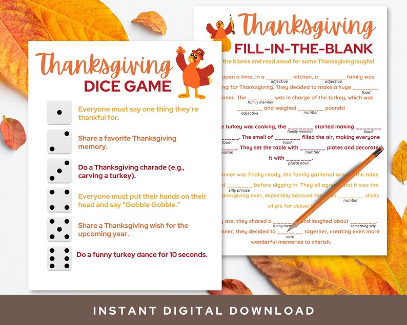 Thanksgiving Printable Game Bundle | Thanksgiving Game Night for Family ...