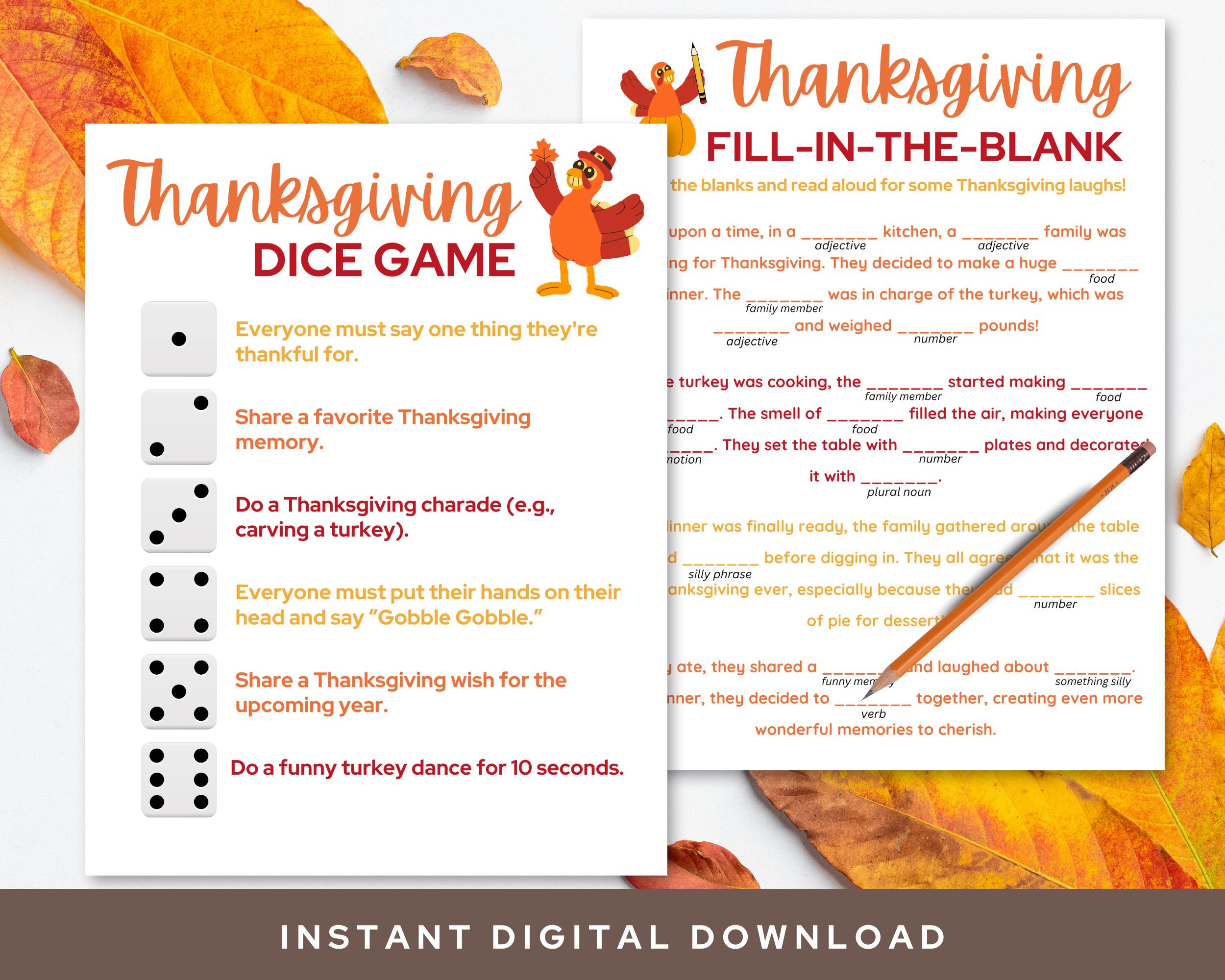 Thanksgiving Printable Game Bundle | Thanksgiving Game Night for Family ...
