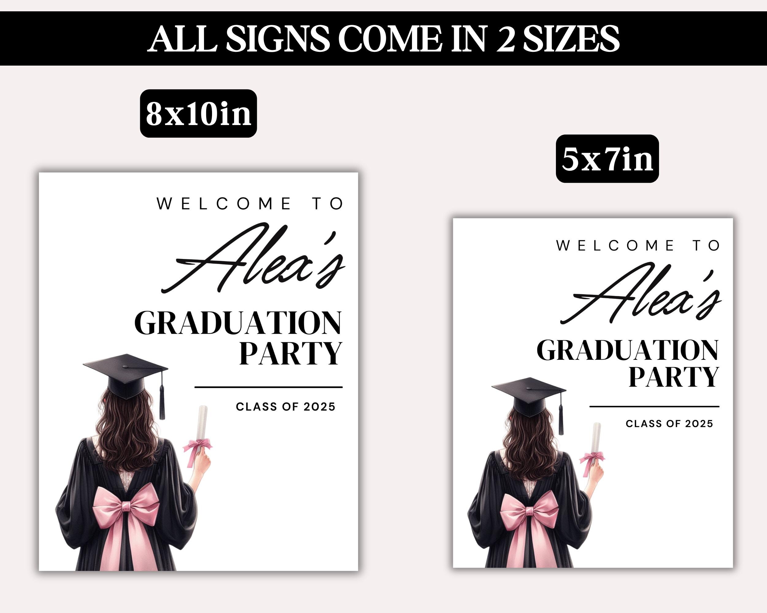Graduation Party Sign Bundle, Editable Graduation Welcome Sign ...