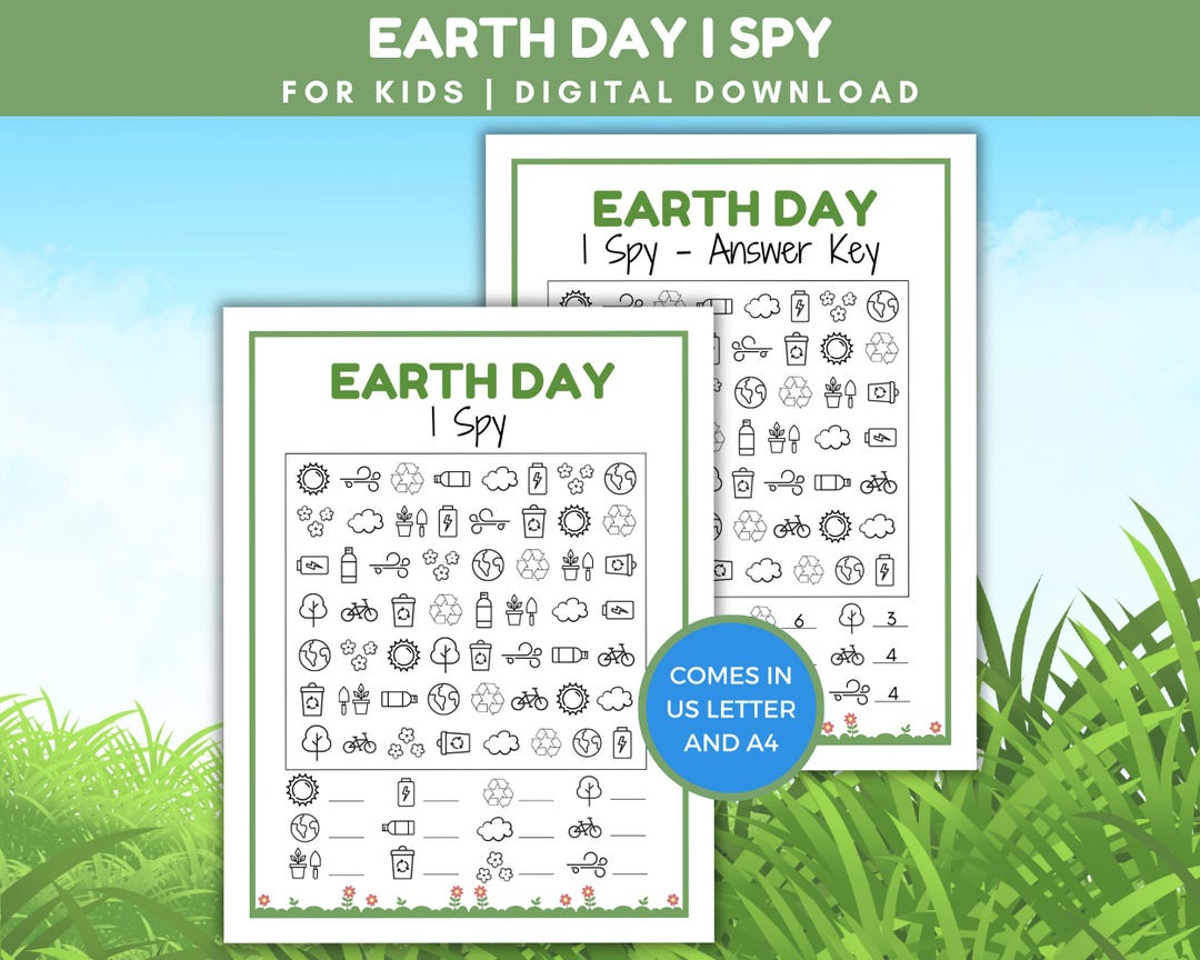 Earth Day I Spy for Kids, Printable Earth Day I Spy, Earth Day ...