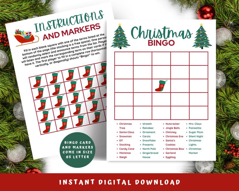 Printable Christmas Bingo | Christmas Bingo and Markers | Office ...