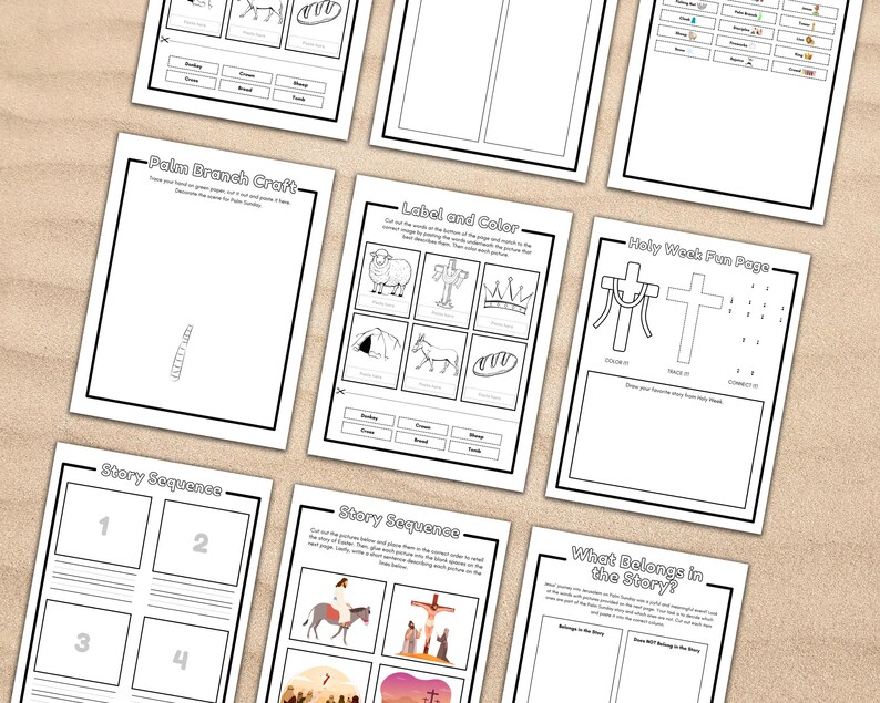 Holy Week Activities for Kids, Printable Holy Week Activities, Sunday ...