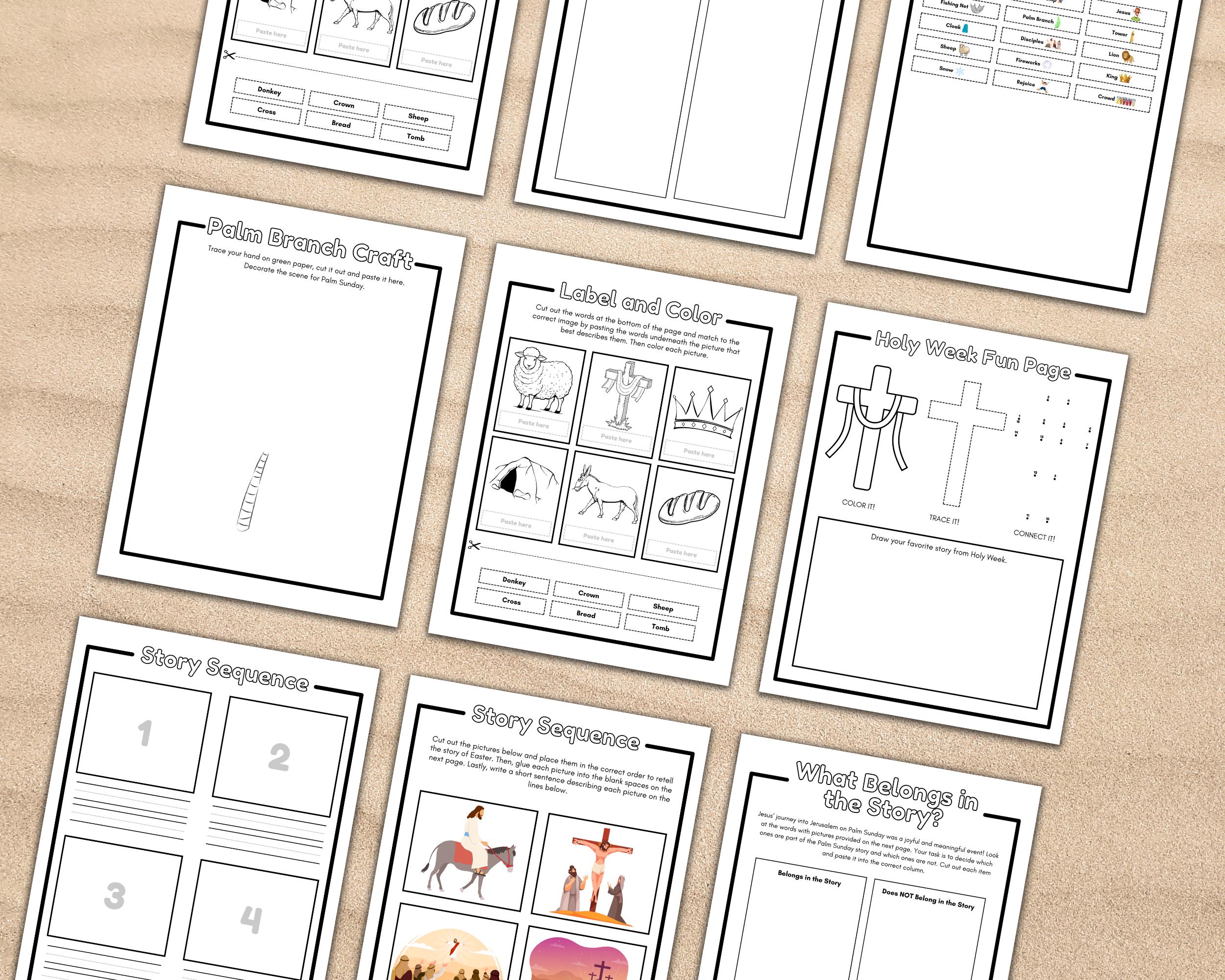 Holy Week Activities for Kids, Printable Holy Week Activities, Sunday ...