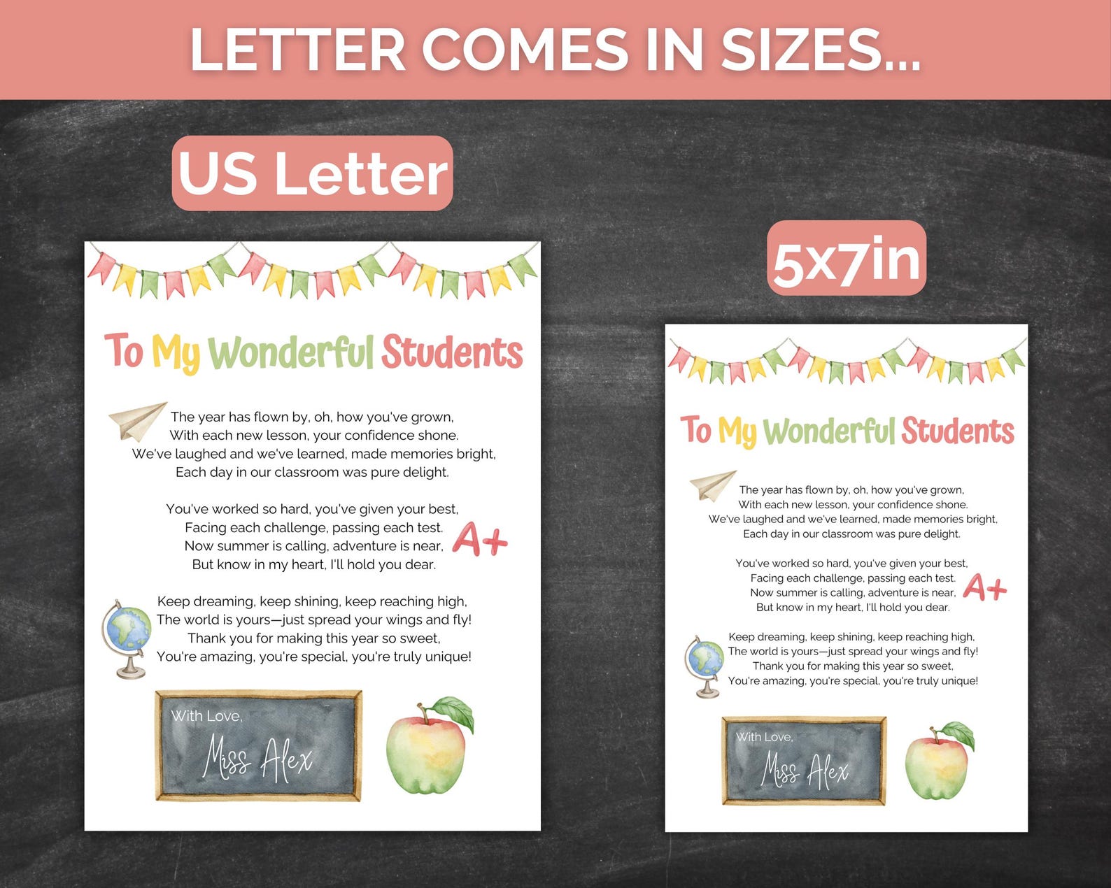 Editable End of School Year Poem, End of Year Gift for Students, Gift ...