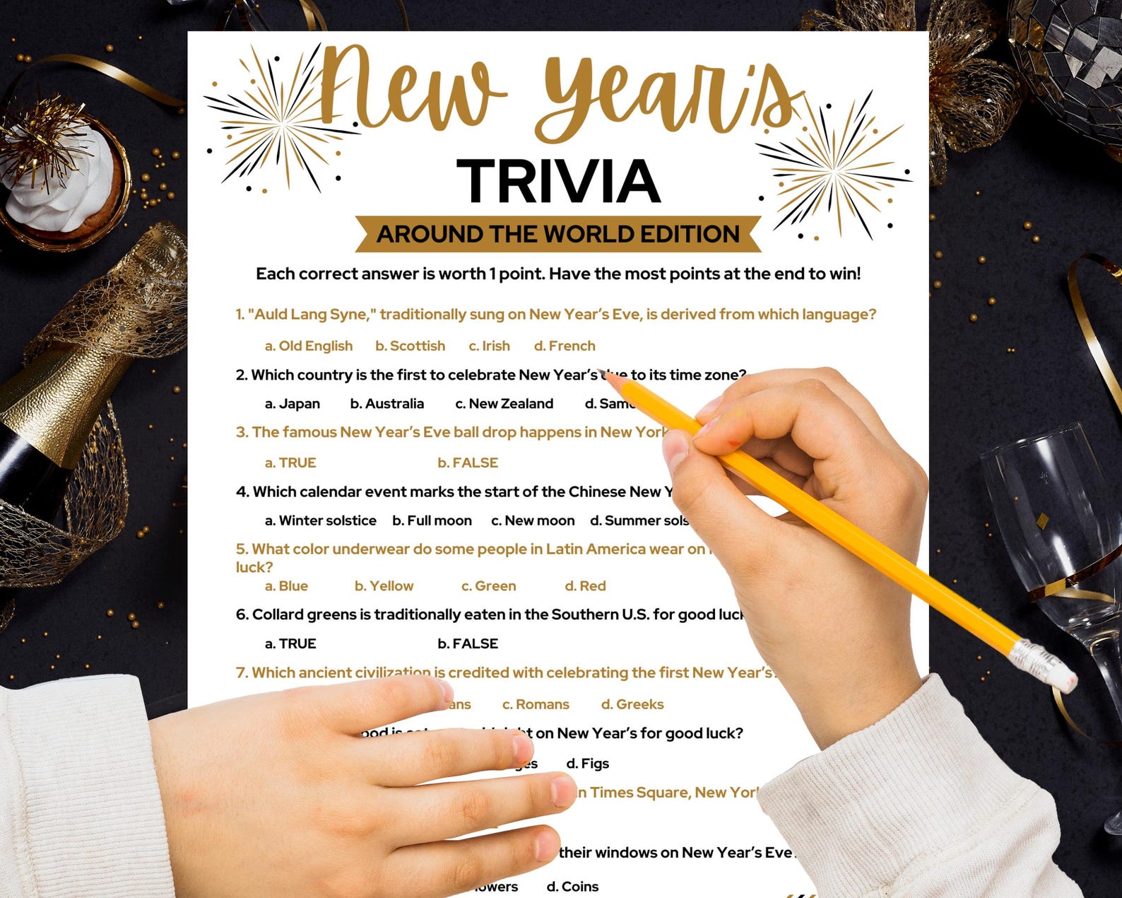 Printable New Year's Trivia and Answers | New Year's Trivia - Around ...
