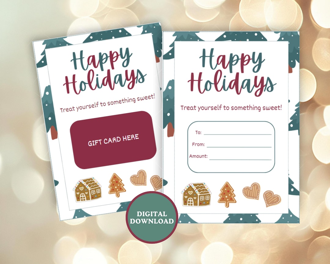 Happy Holidays Printable Gift Card Holder and DIY Envelope | Printable ...