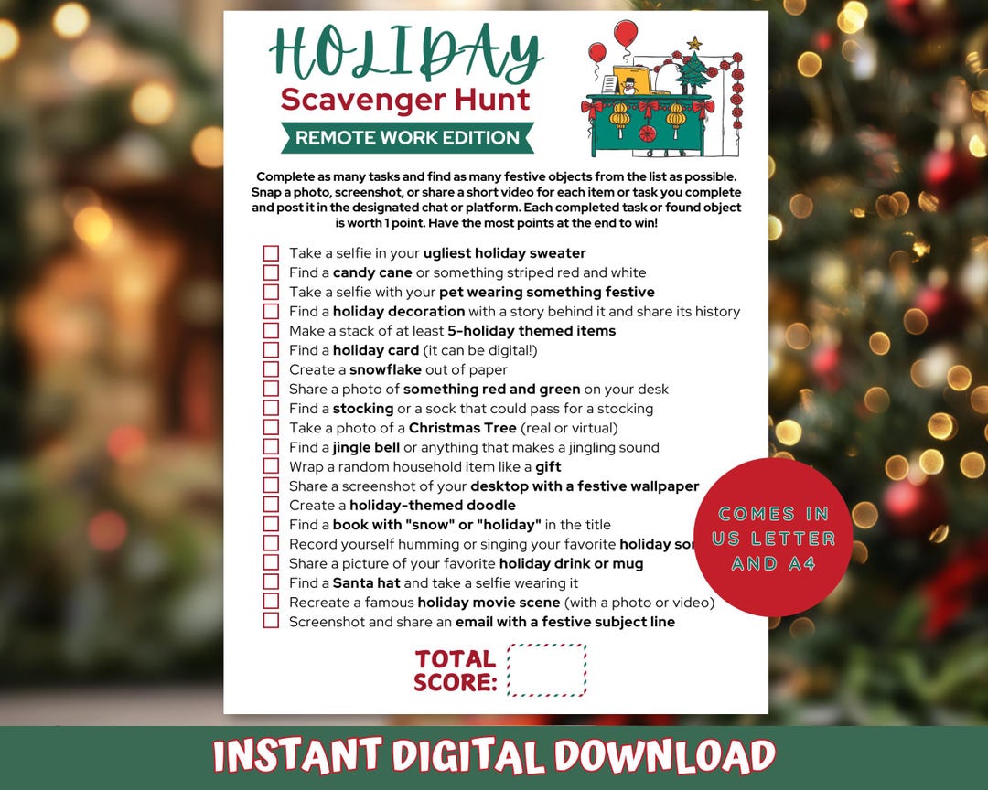 Holiday Scavenger Hunt - Remote Work Edition | Holiday Scavenger Hunt ...