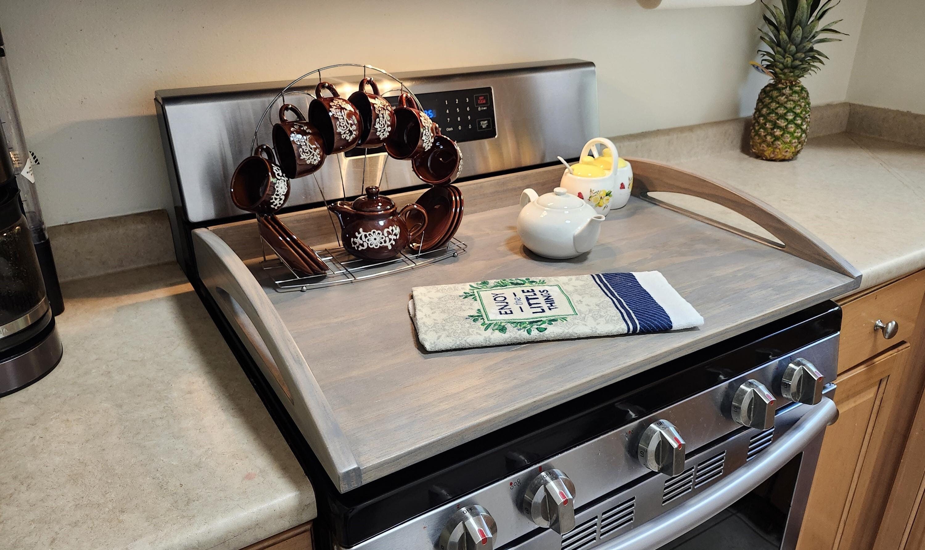 Stove Cover Noodle Board Wooden Stove Cover Modern Stove Cover Serving ...