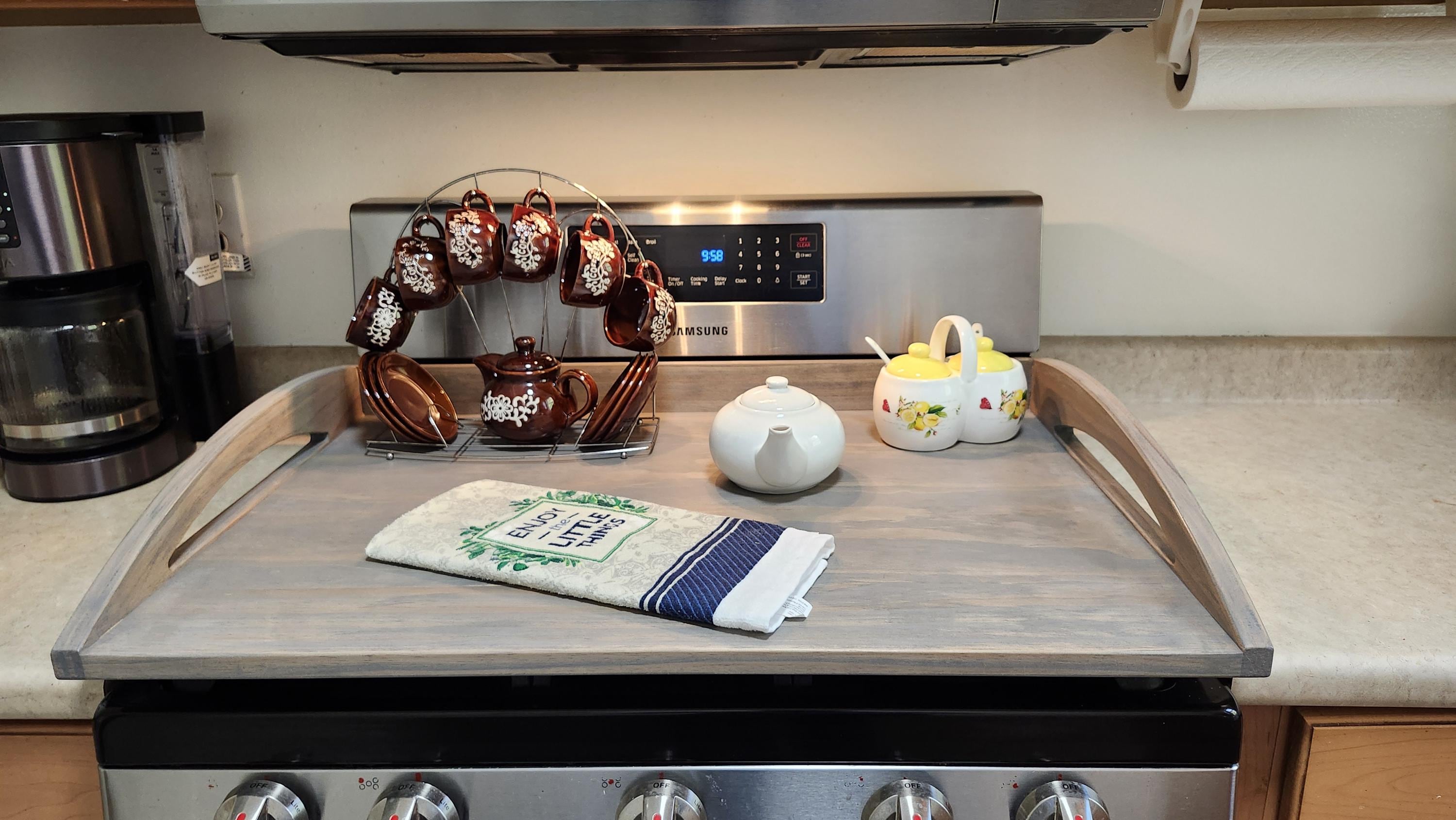 Personalized Wooden Stove Cover - Noodle Board, Serving Tray, Classic ...