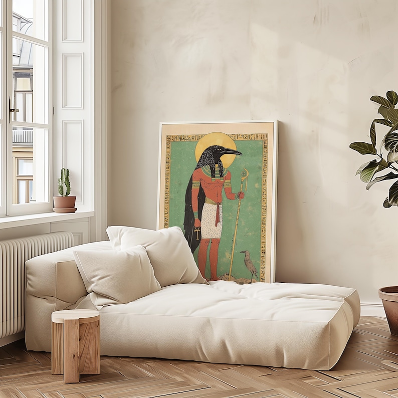 Retro Vintage Egyptian God Thoth Tarot Illustration | Ancient Egyptian ...