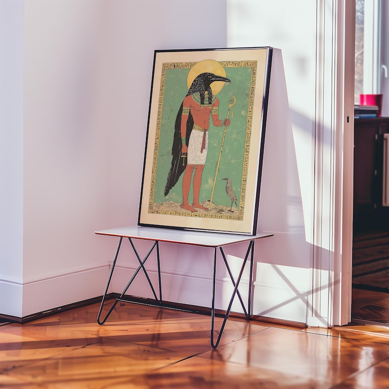 Retro Vintage Egyptian God Thoth Tarot Illustration | Ancient Egyptian ...