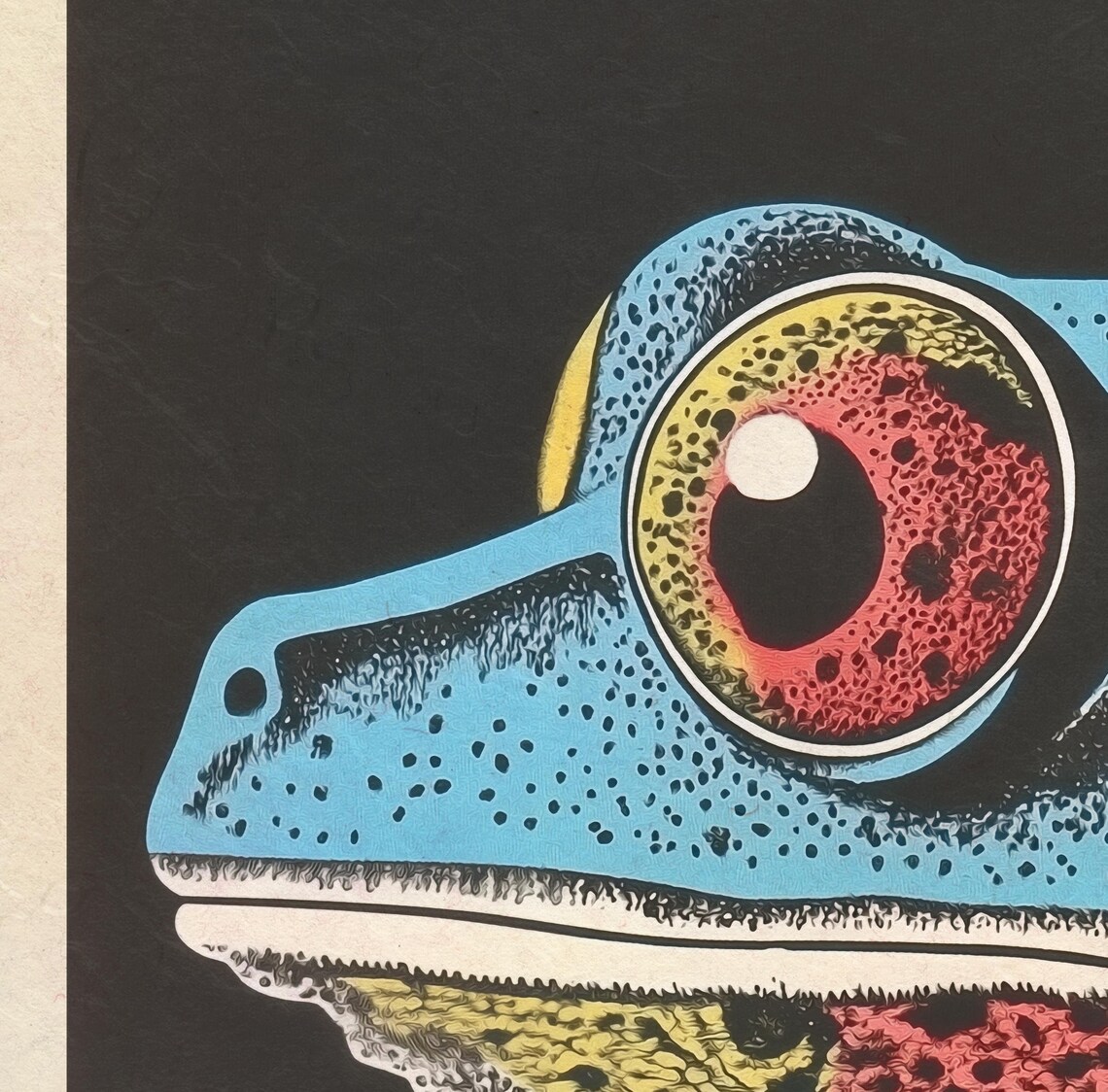 Retro Futuristic Frog Anatomy Poster - Surrealist Digital Art Print ...