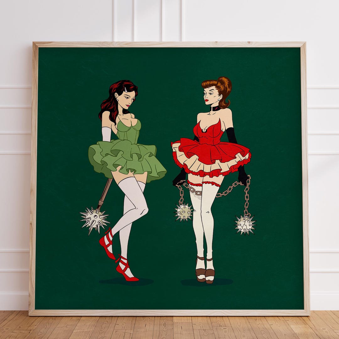 Ballerina Warriors Wall Art Print, Retro Comic Book Aesthetic, Home Decor, Unique Artwork ...