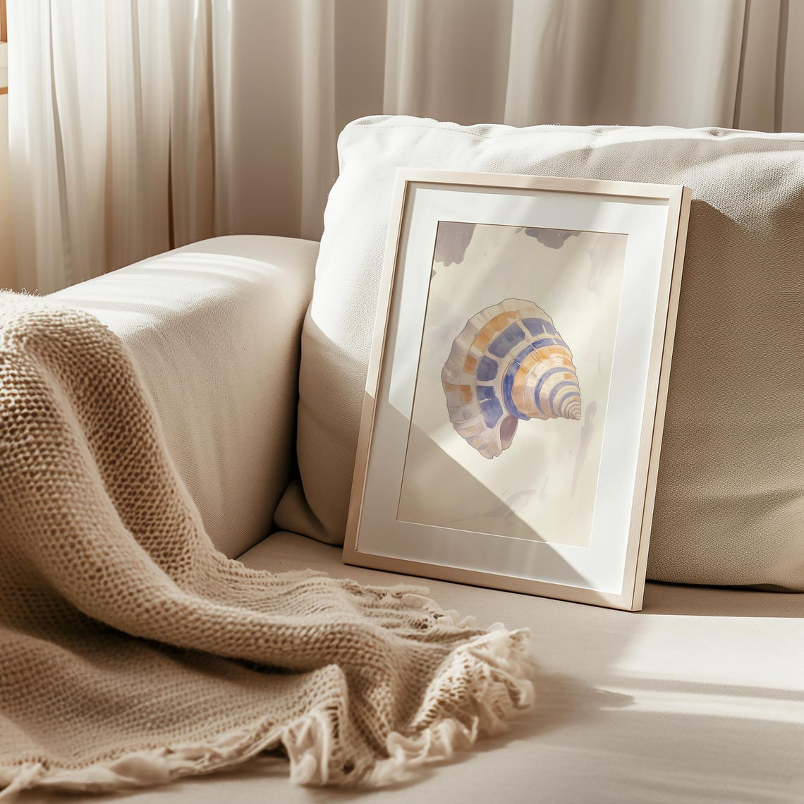 Boho Seashell Digital Printable | Vintage Coastal Wall Art | Aesthetic ...