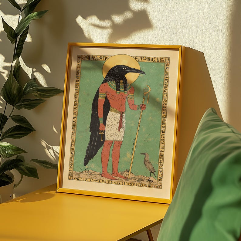 Ancient Egypt Mythological Deity Art Print, Vintage Egyptian Poster ...