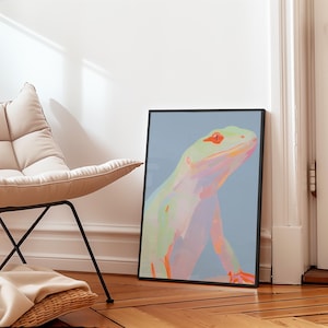 Colorful Surrealist Lizard Digital Art - Abstract Oil Painting Style ...