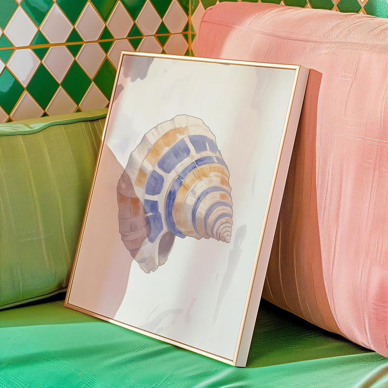 Boho Seashell Digital Printable | Vintage Coastal Wall Art | Aesthetic ...
