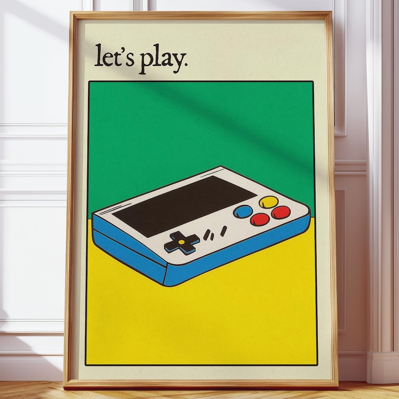 Retro Game Console Poster - Minimalist Print for Gamers, Vintage Gaming ...