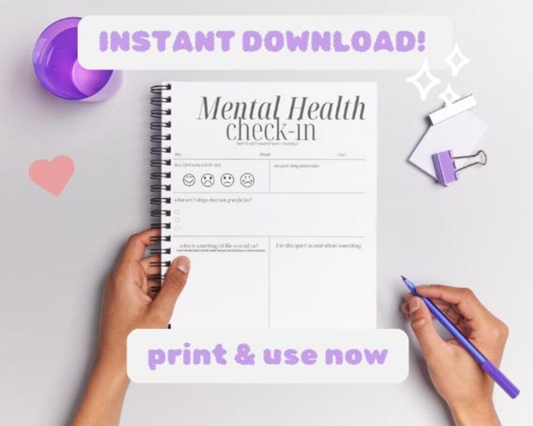 Mental Health Check-in Journal Prompts Printable PDF - Etsy