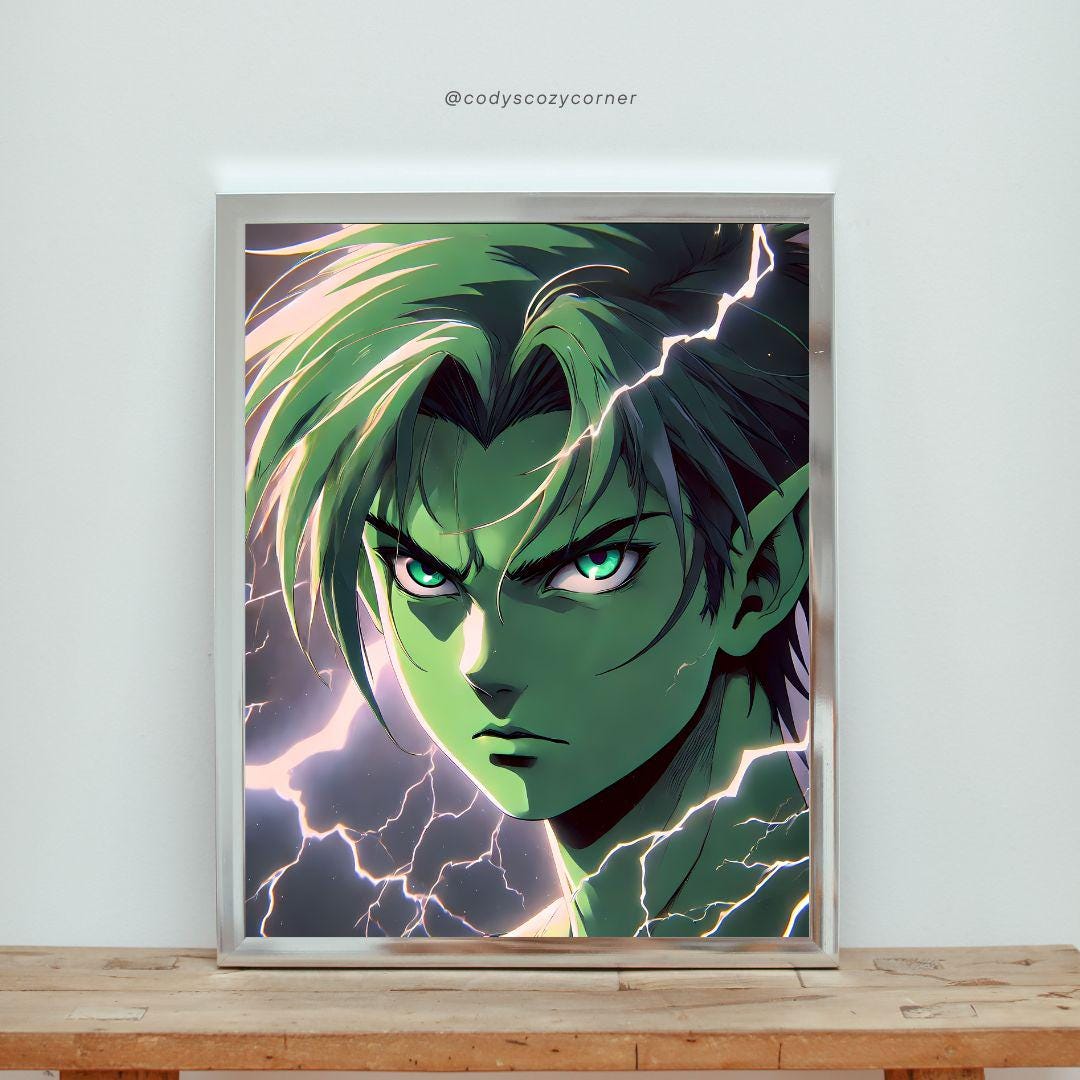 Beast Boy Silent Intensity Anime-inspired Digital Art Print - Etsy