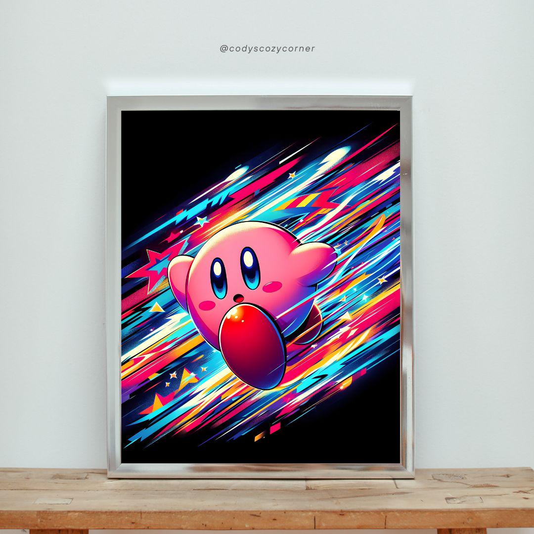 Kirby Action Hero Digital Download Vibrant Video Game Printable Wall ...