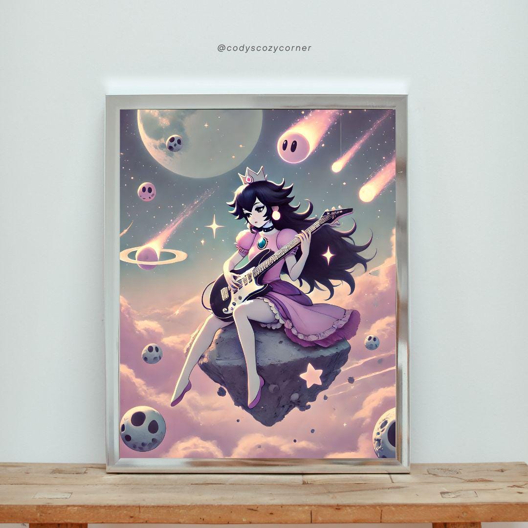 Goth Princess Peach Astral Concert Fantasy & Sci-fi Wall Art for ...