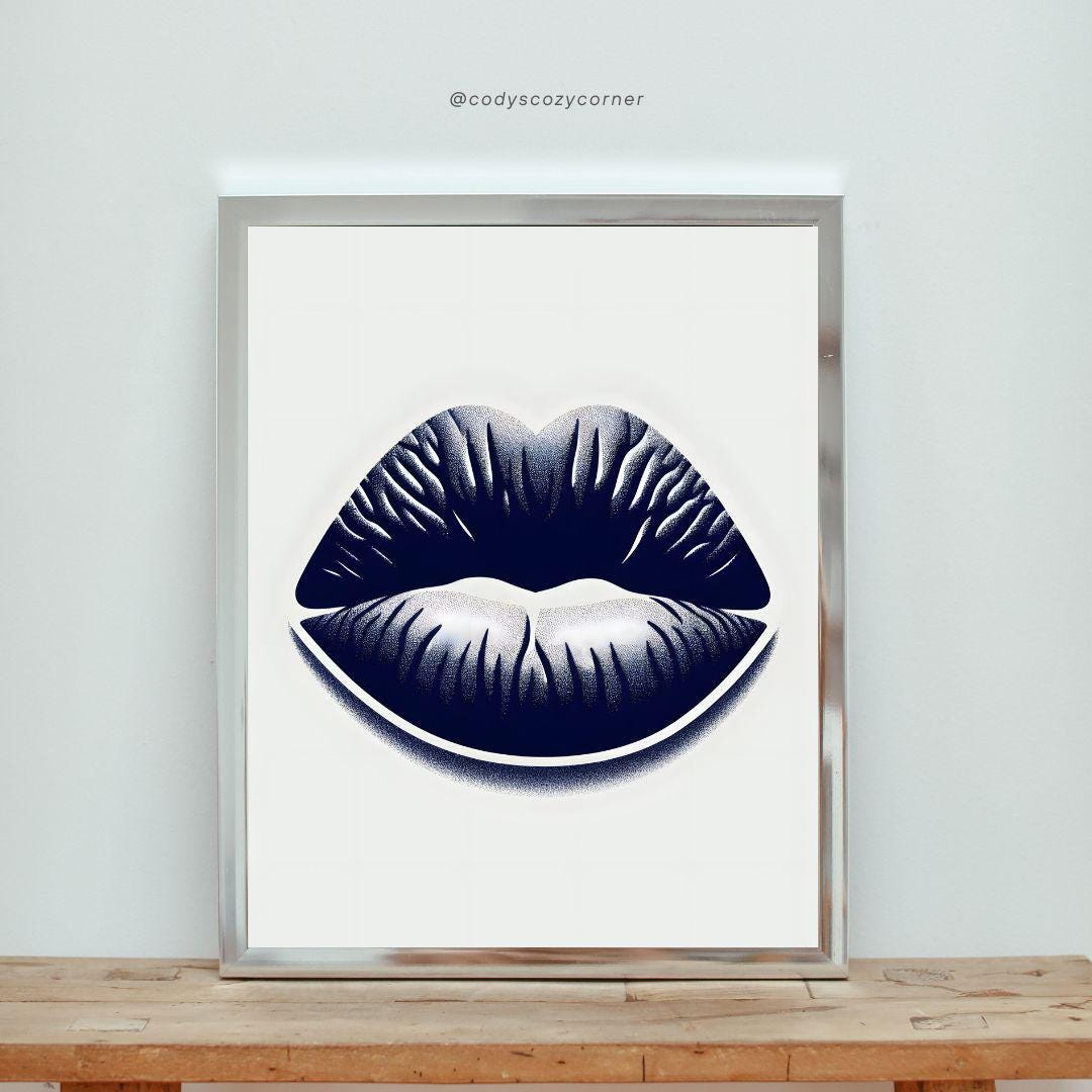 Navy Kiss Printable Art in Multiple Sizes for Instant Download - Etsy