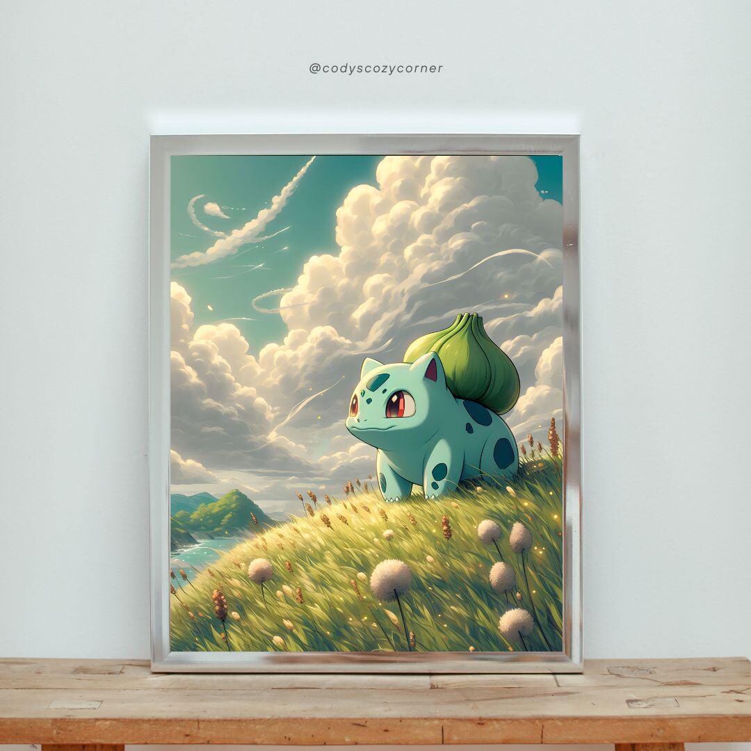 Bulbasaur Whispering Winds Serene Nature-inspired Digital Art Print for ...