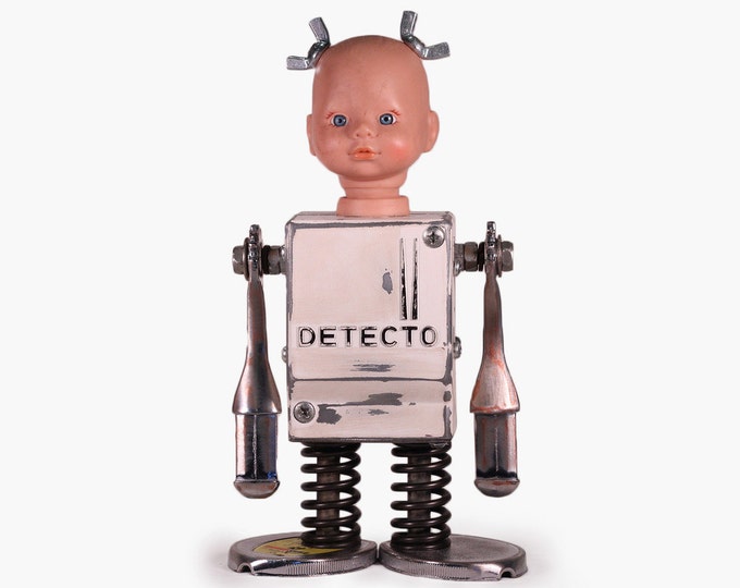 Recycled Metal Assemblage Baby Head Robot Art Sculpture - Etsy