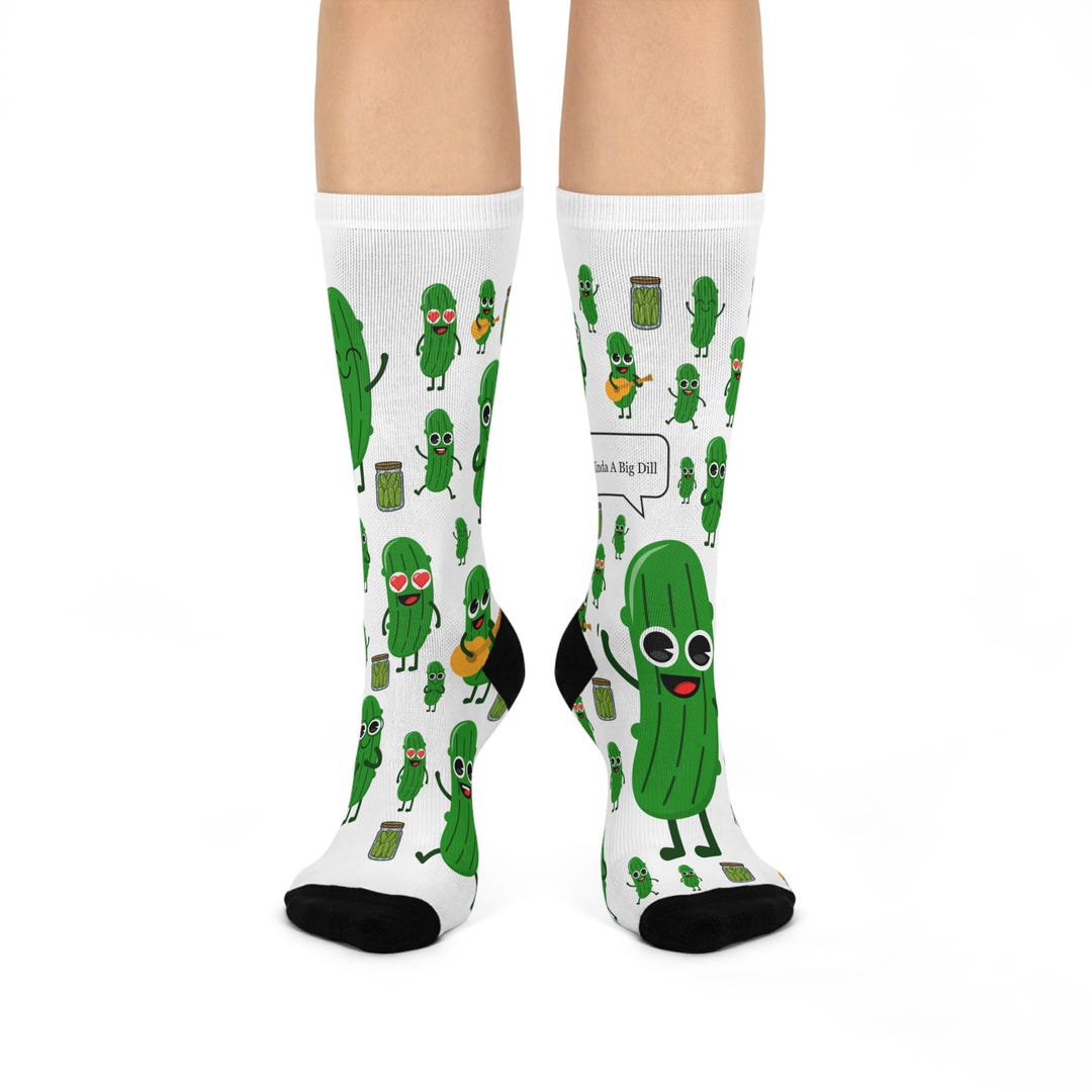 Crew Socks, Funny Pickle Lover Gift, Silly Personality Footwear, Big ...