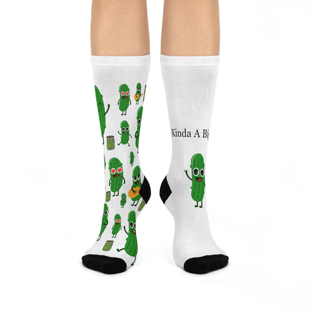 Crew Socks, Funny Pickle Lover Gift, Silly Personality Footwear, Big ...