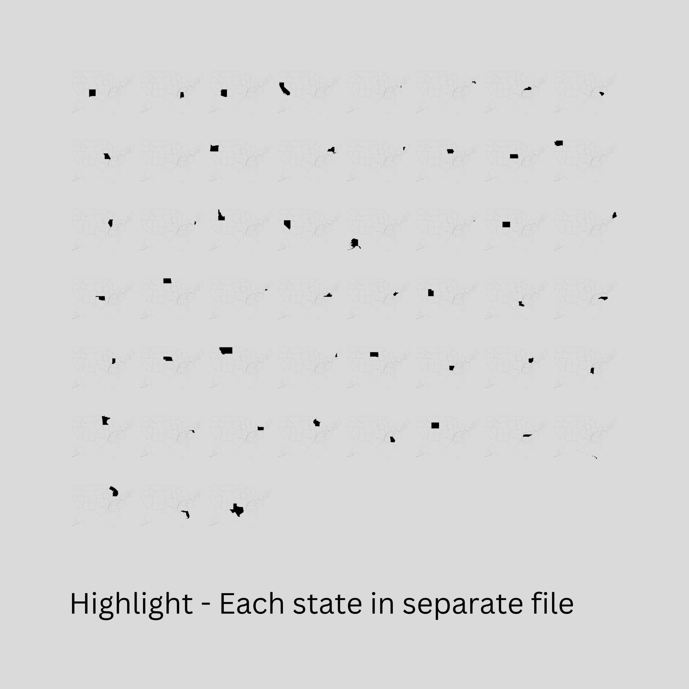 States of USA | Outline, Solid, Highlight | PNG, SVG Formats - Etsy