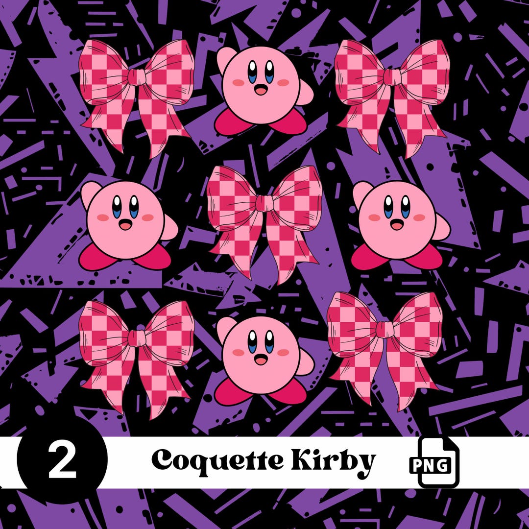 Coquette Bow Kirby Inspired | 2 Images | Instant Download | PNG - Etsy