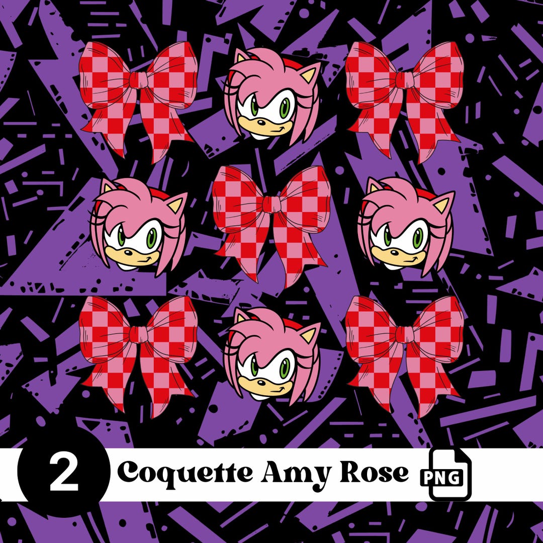 Coquette Bow Amy Rose Pink Sonic Inspired | 2 Images | Instant Download ...