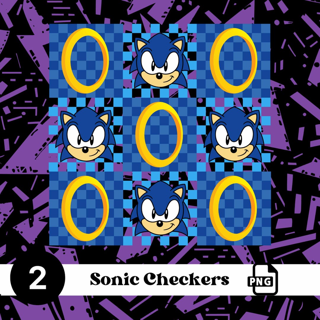 Sonic Rings Checkers Inspired | 2 Images | Instant Download | PNG - Etsy