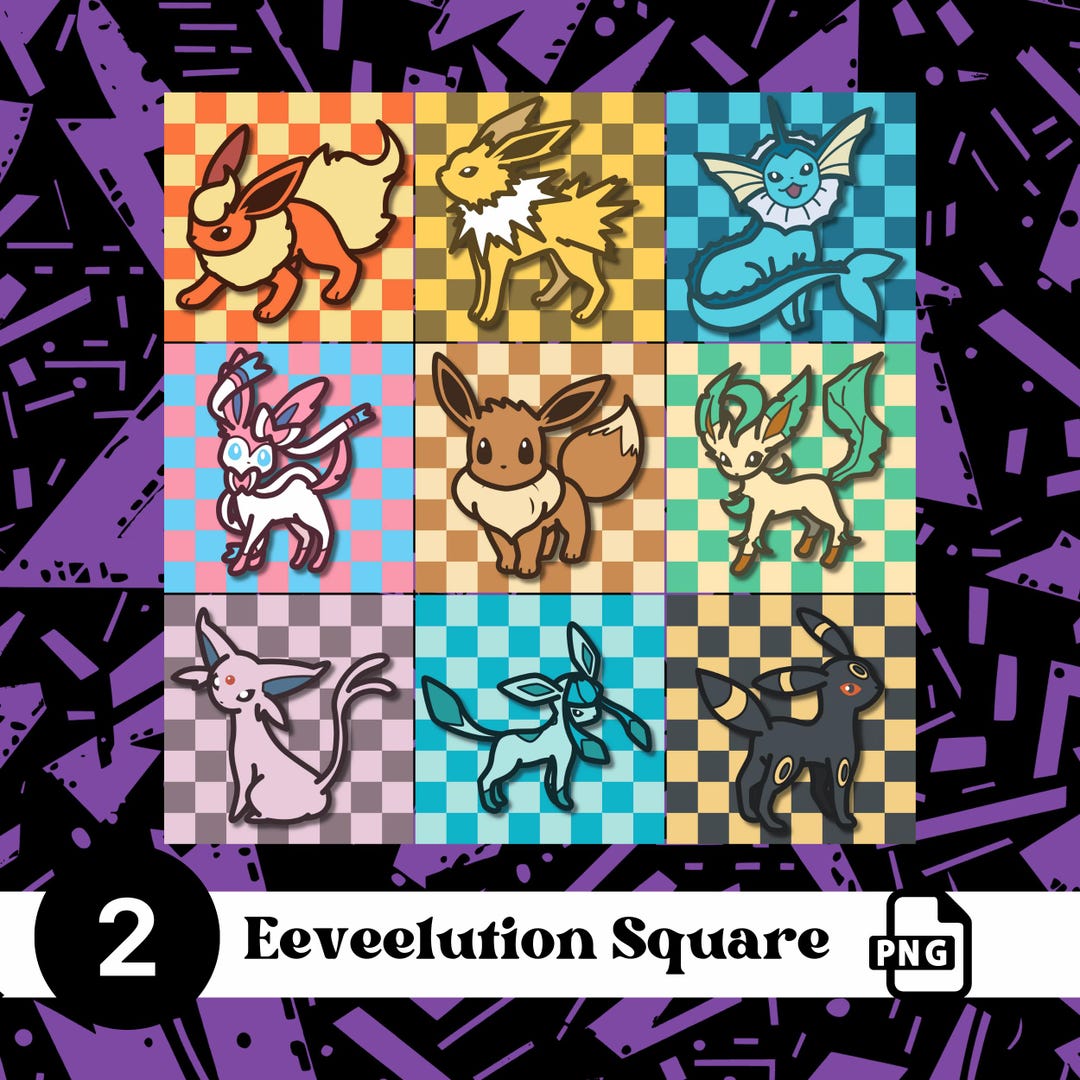 Square Eeveelutions Inspired | 2 Images | Instant Download | PNG & JPEG ...