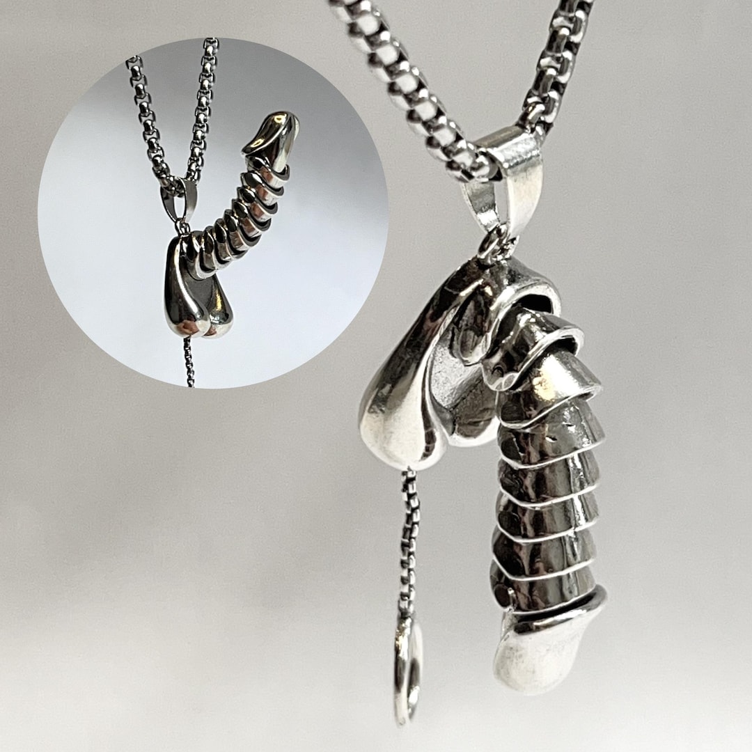 Penis Pendant Necklace Stainless Steel Penis Pendant Necklace Cock Jewelry Necklace For Mens