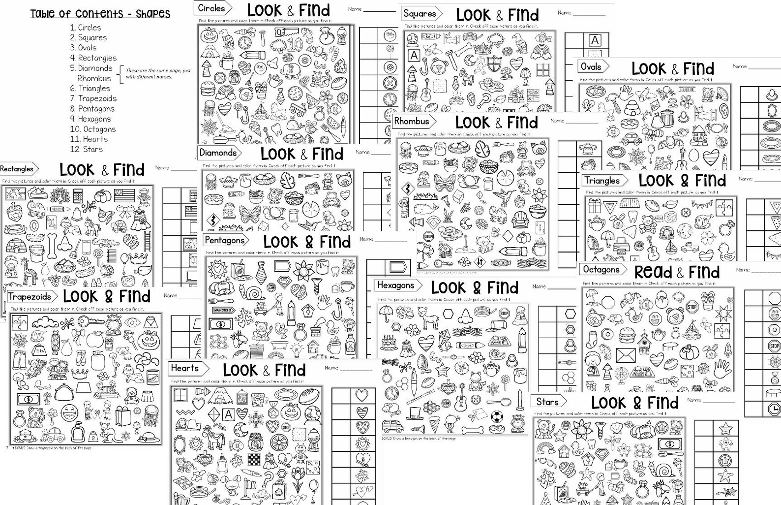 70 Pages-look & Find Hidden Picture Puzzle: Printable Activity (instant ...