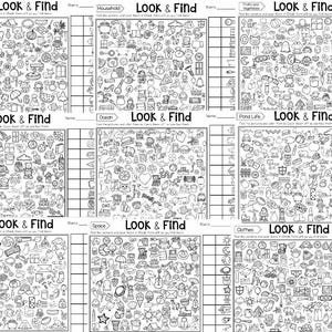 70 Pages-look & Find Hidden Picture Puzzle: Printable Activity (instant ...