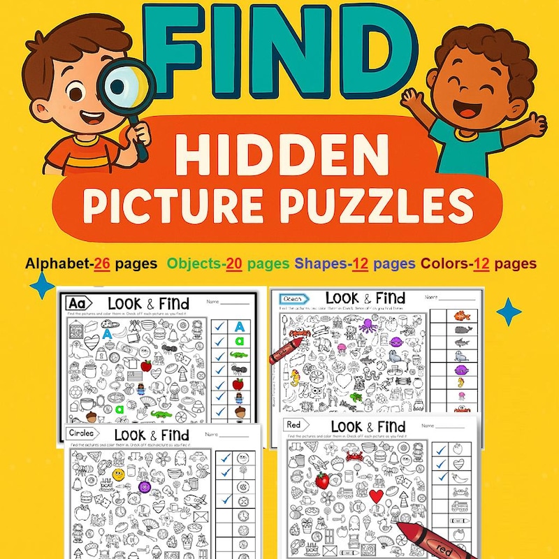 Find Hidden Picture Page - Etsy