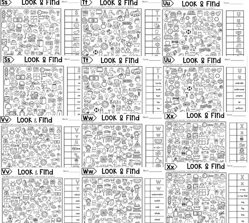 70 Pages-look & Find Hidden Picture Puzzle: Printable Activity (instant ...