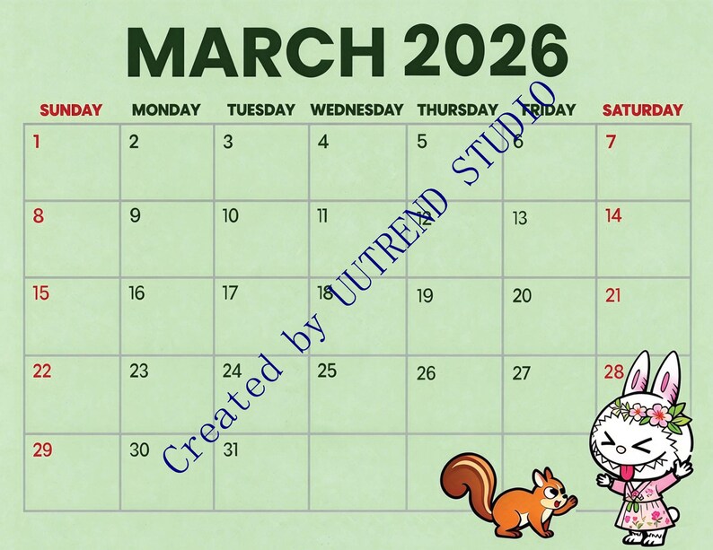 13 PAGES - 2026 Calendar - Labubu Theme - Printable Designs (PDF) - Etsy