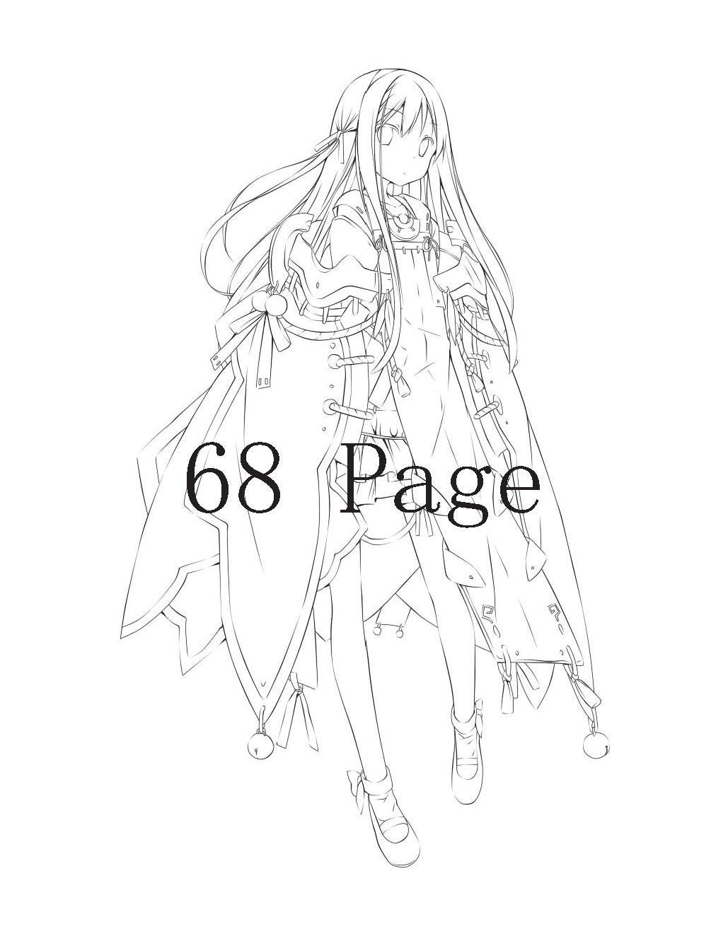 68 Pages-manga Girl Coloring Pages - Grayscale Anime Art (printable PDF ...